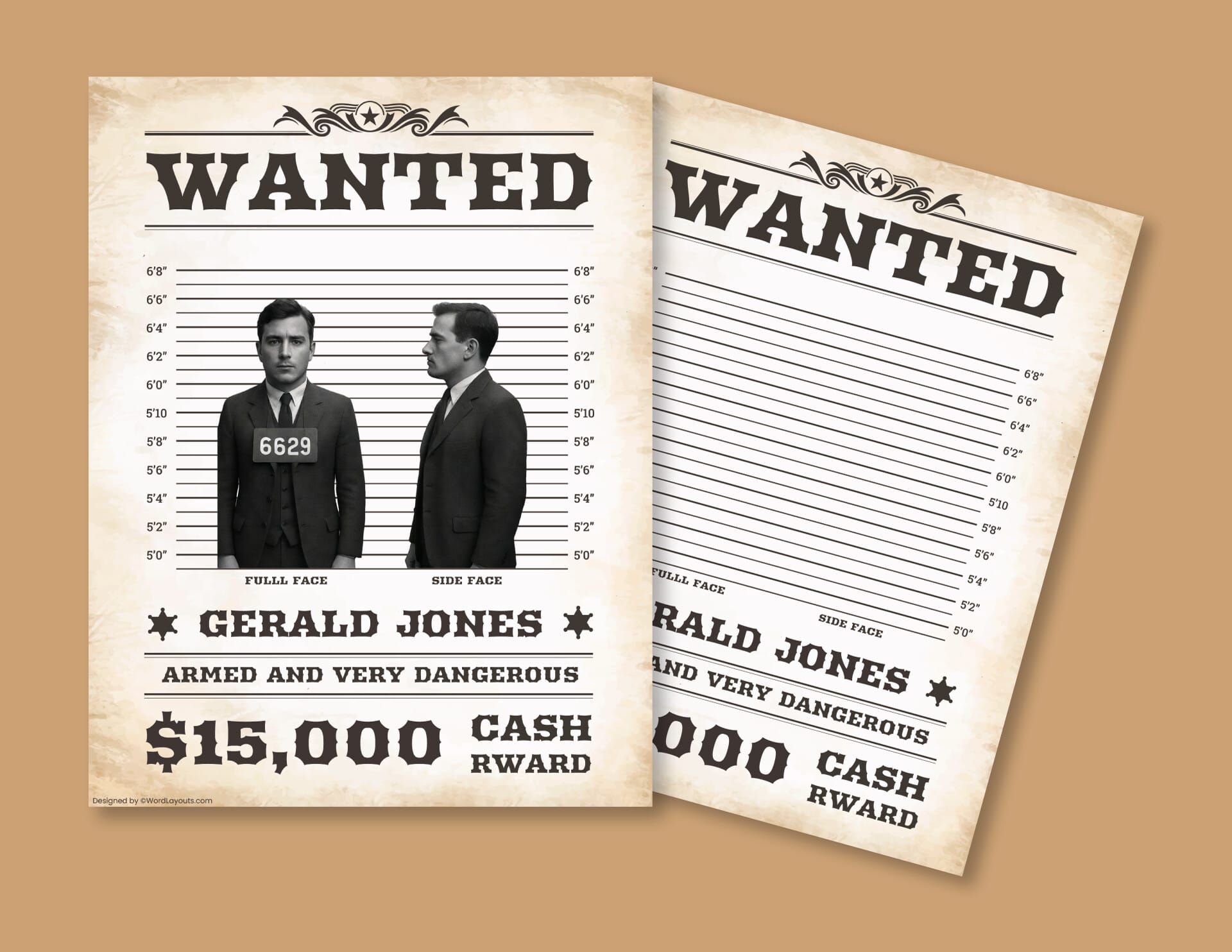 Rogue's Gallery Wanted Poster Template - WordLayouts