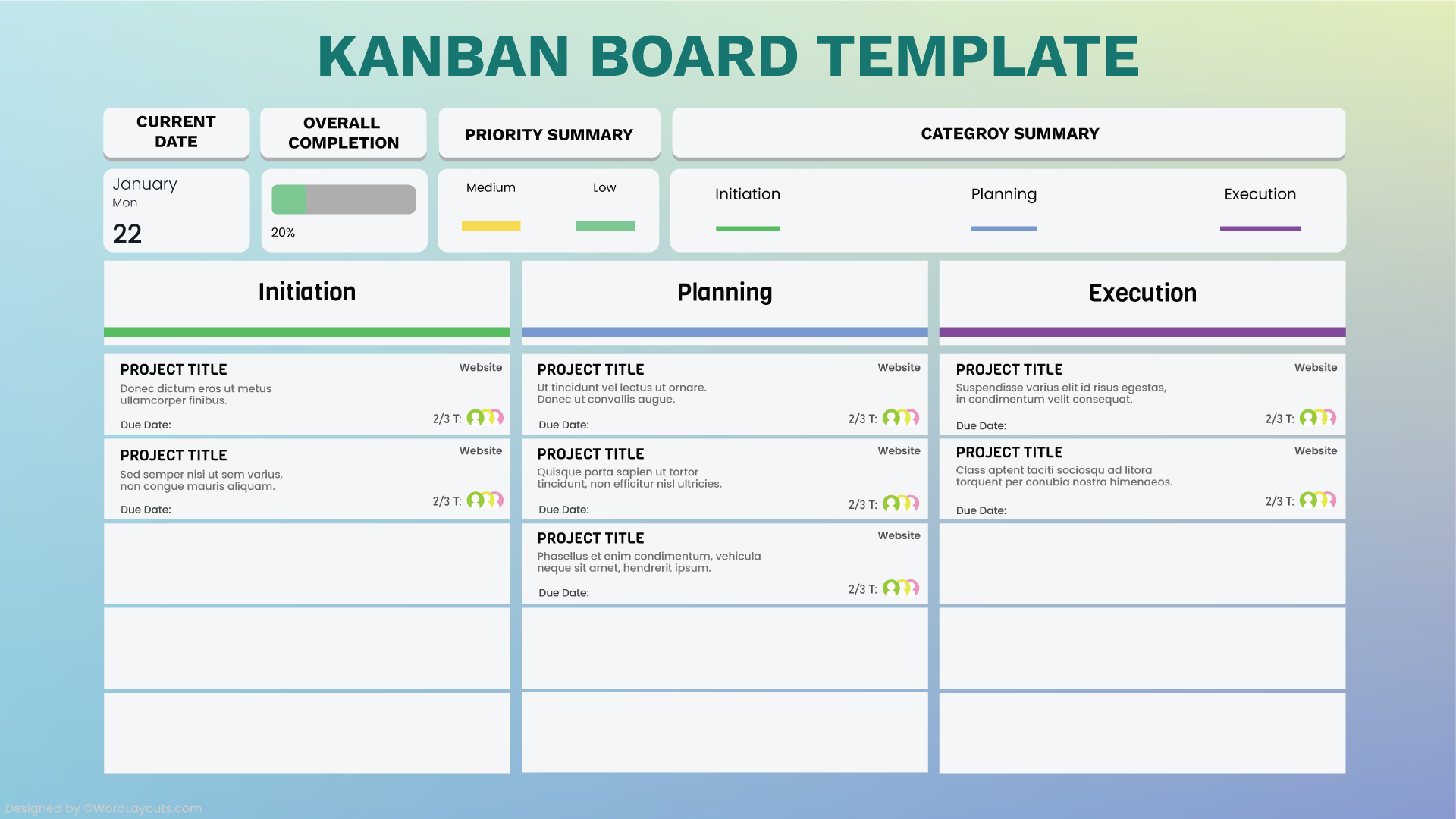Strategic Workflow Kanban Board Template Wordlayouts