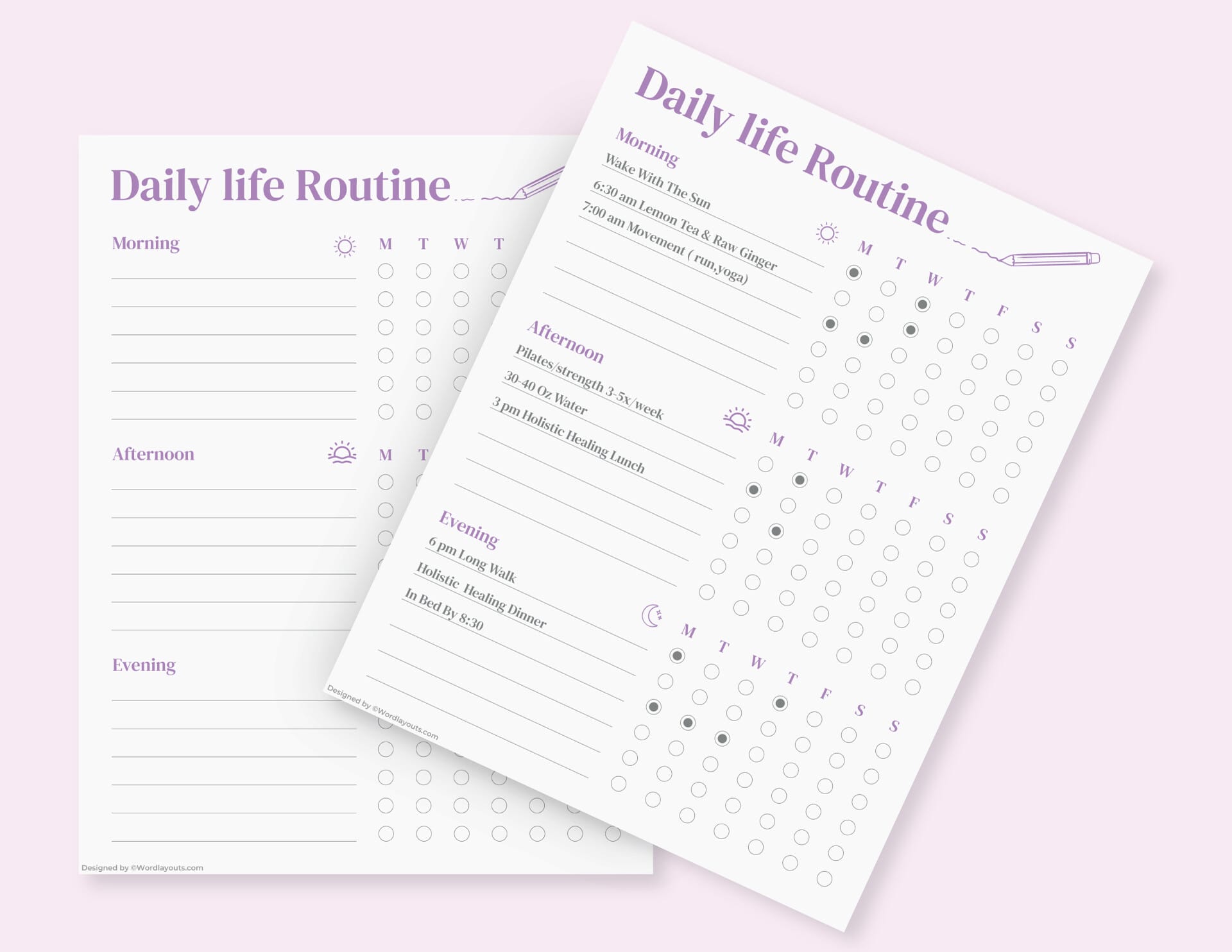 Daily Habit Tracker Template: Morning to Night - WordLayouts