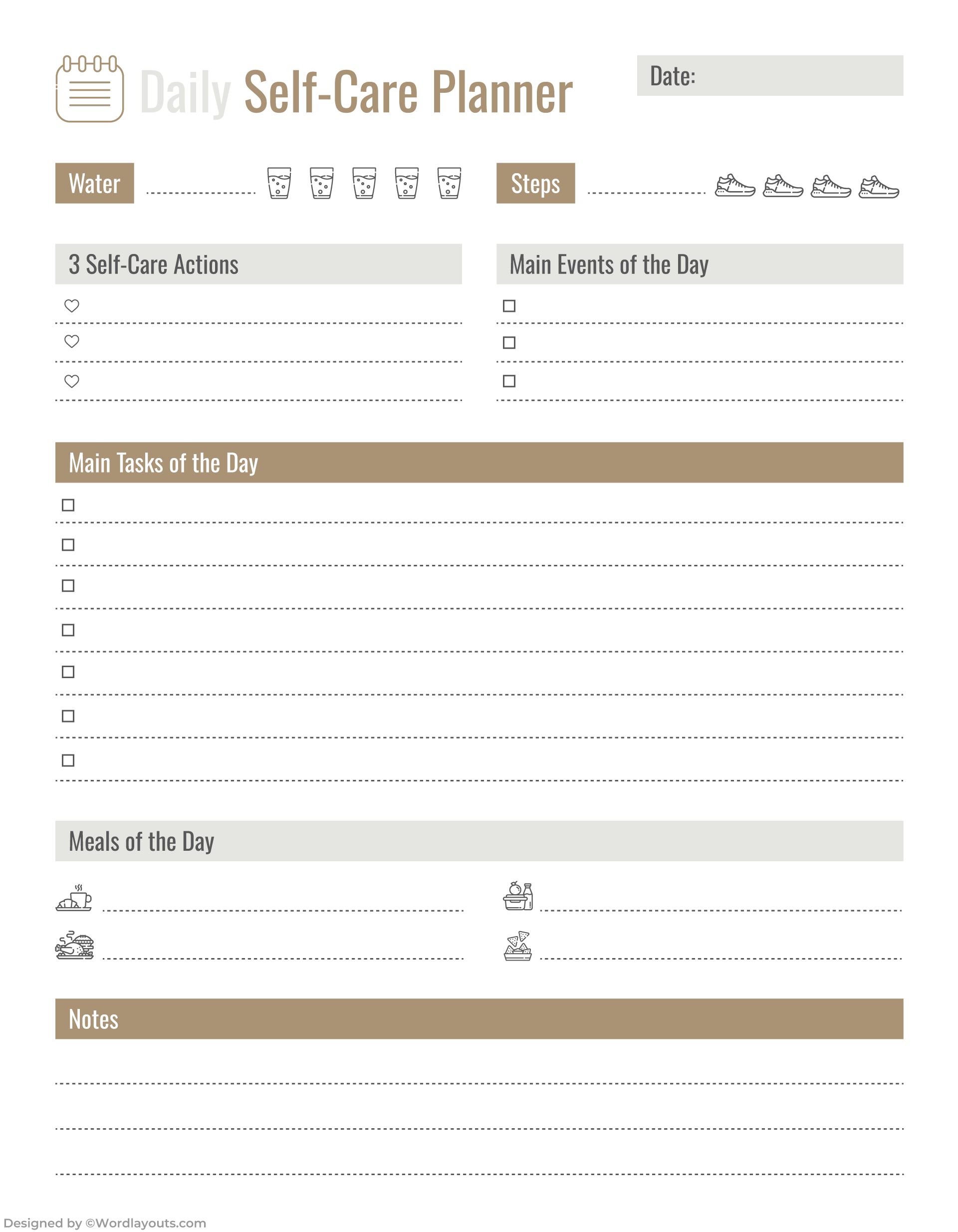 Colorful Pastel Daily Planner - WordLayouts
