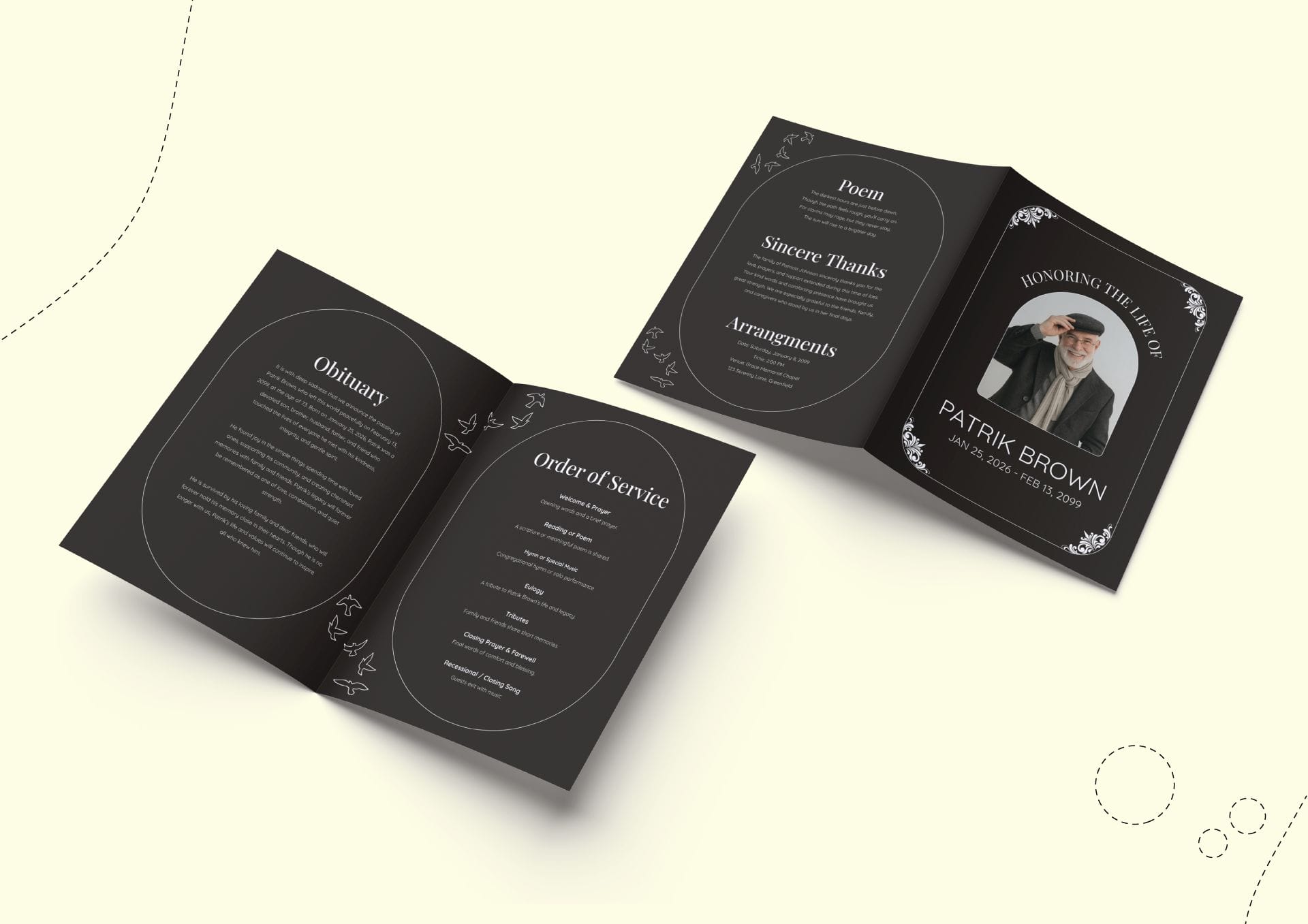 A Journey Remembered Funeral Program Template - WordLayouts