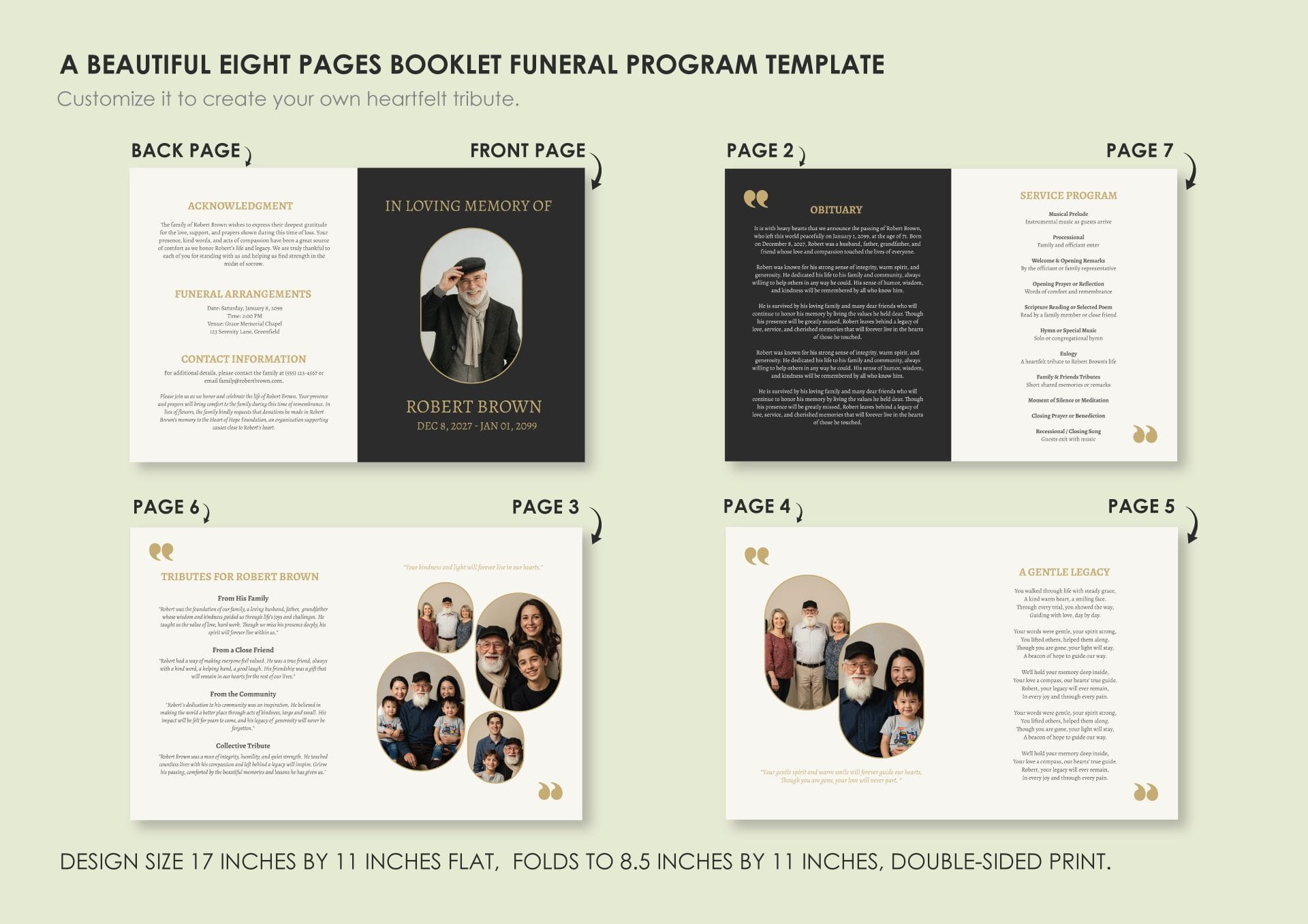 A Life Remembered Funeral Program Template - WordLayouts