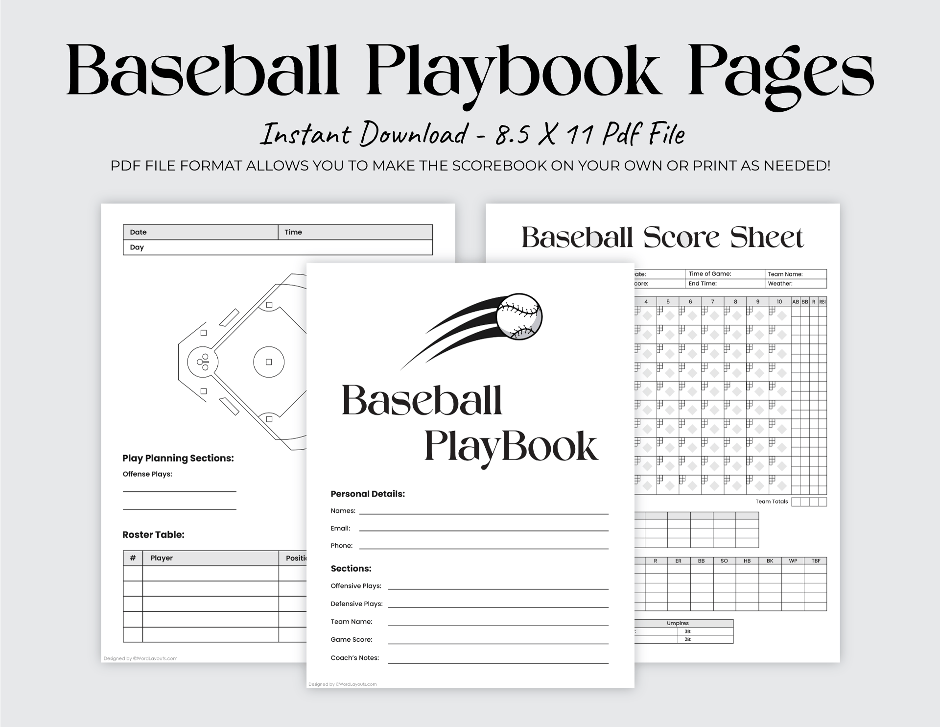 Baseball Playbook Template - WordLayouts
