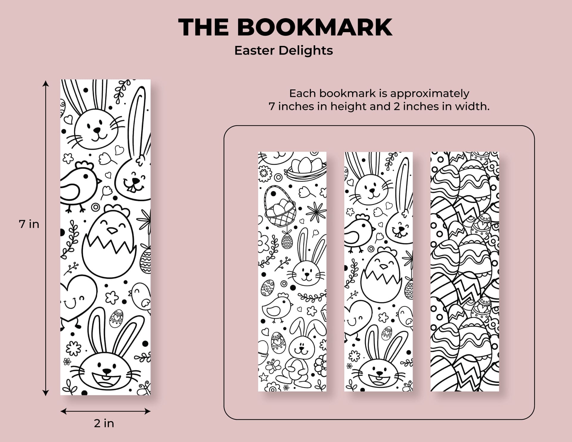 Easter Delights Coloring Bookmark Template