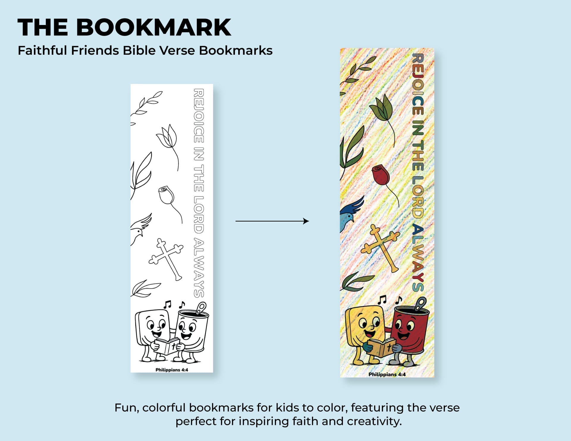 Faithful Friends Bible Verse Coloring Bookmark Template