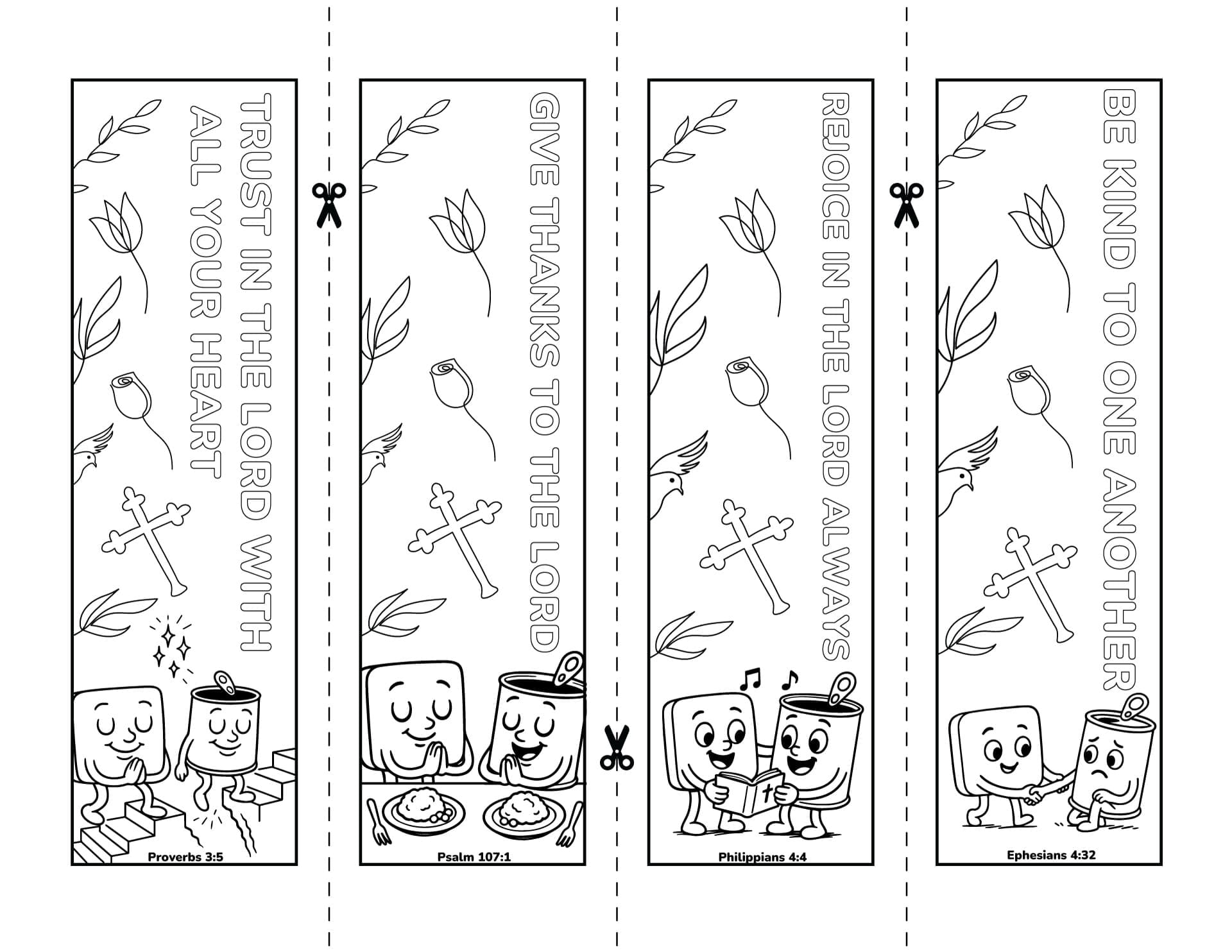 Faithful Friends Bible Verse Coloring Bookmark Template