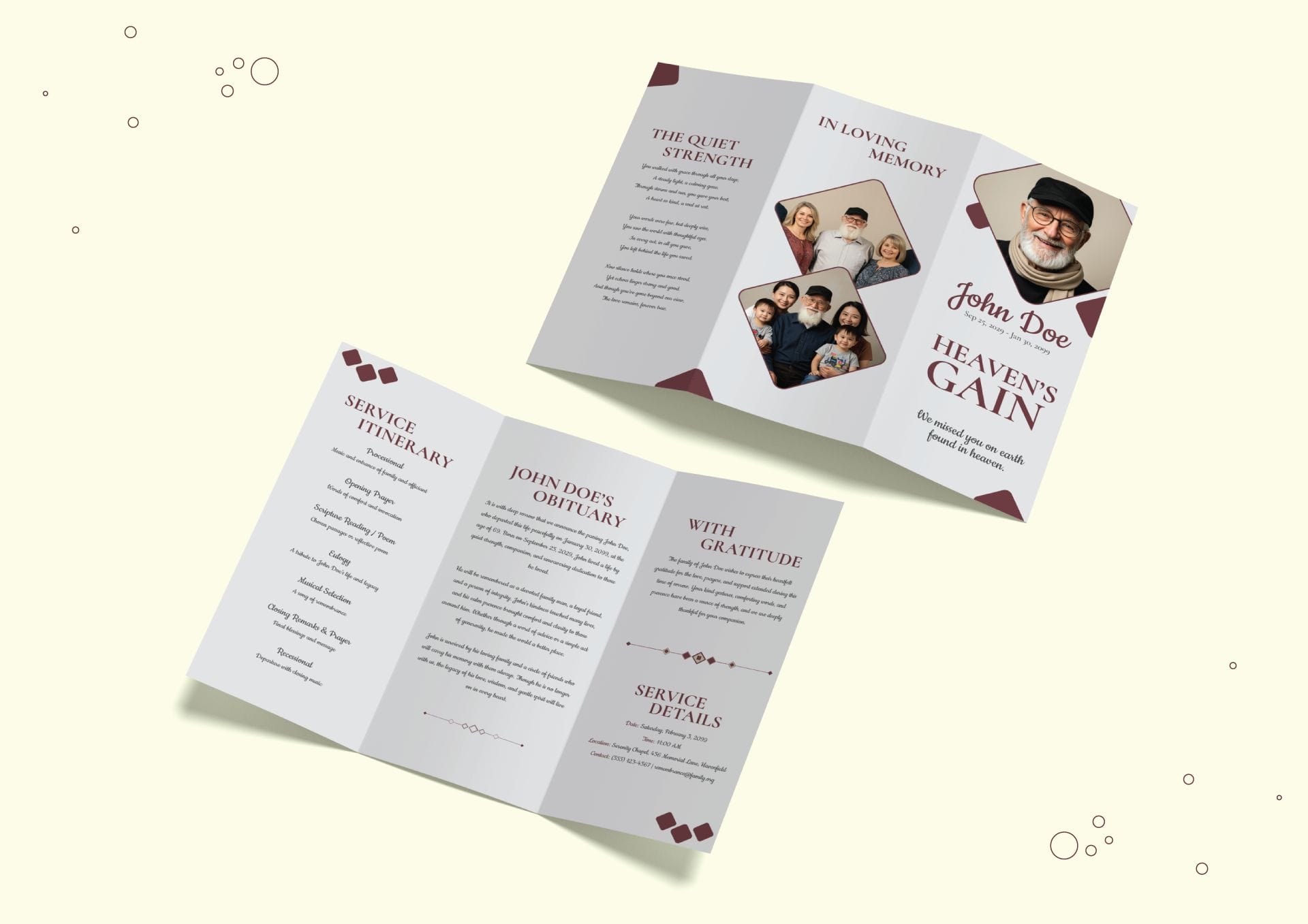 Graceful Funeral Program Template - WordLayouts