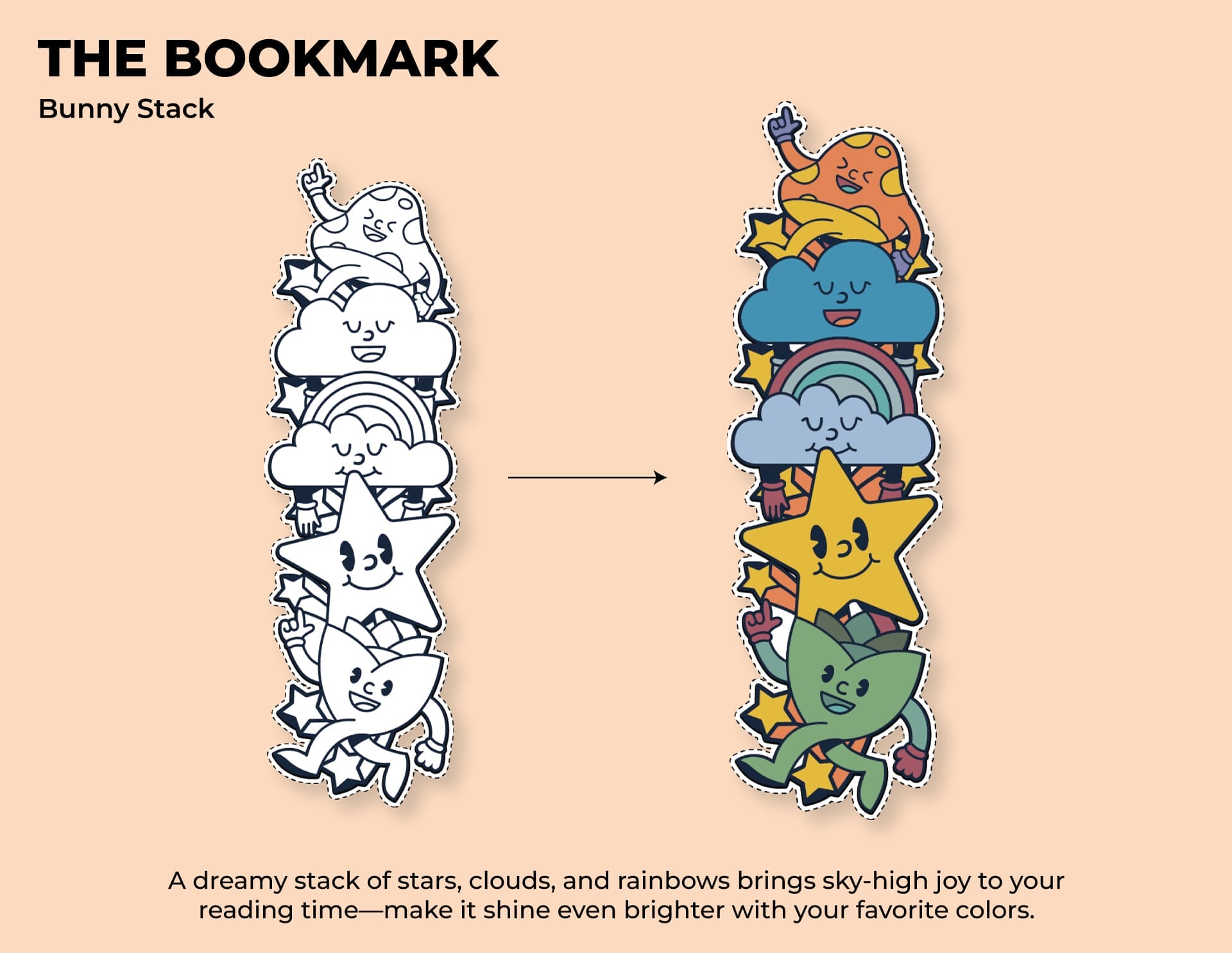 Holiday Village Coloring Bookmark Template