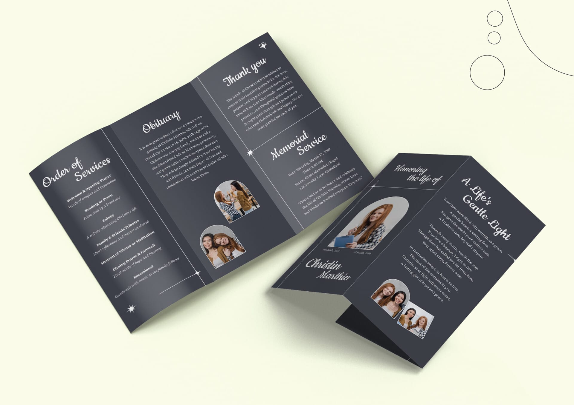 Heaven’s Embrace Funeral Program Template - WordLayouts