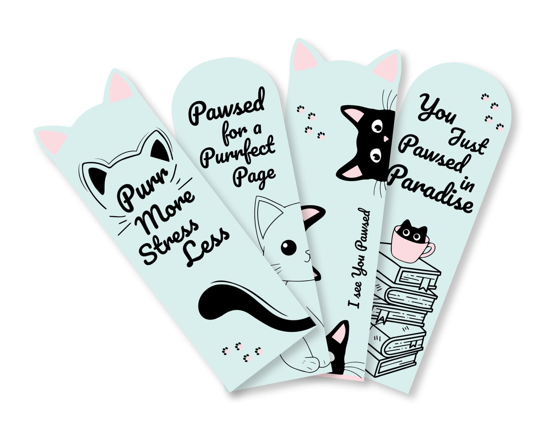 Meow-velous Bookmark Template - WordLayouts