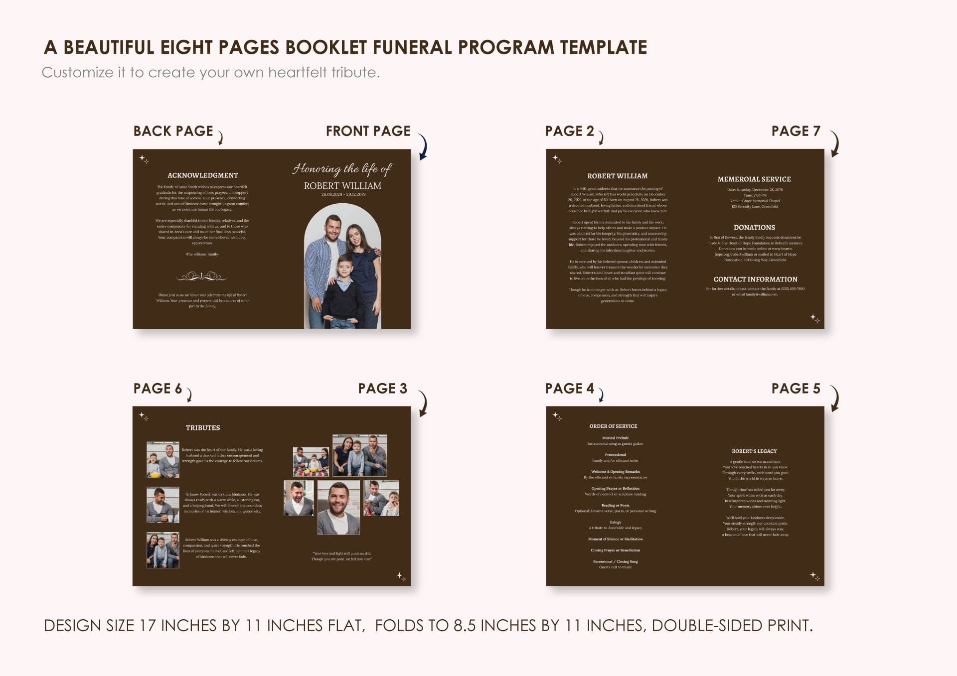 Remembering With Love Funeral Program Template - WordLayouts
