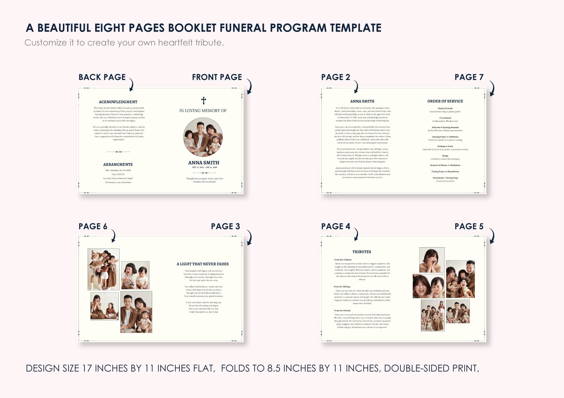 Remembrance Funeral Program Template - WordLayouts