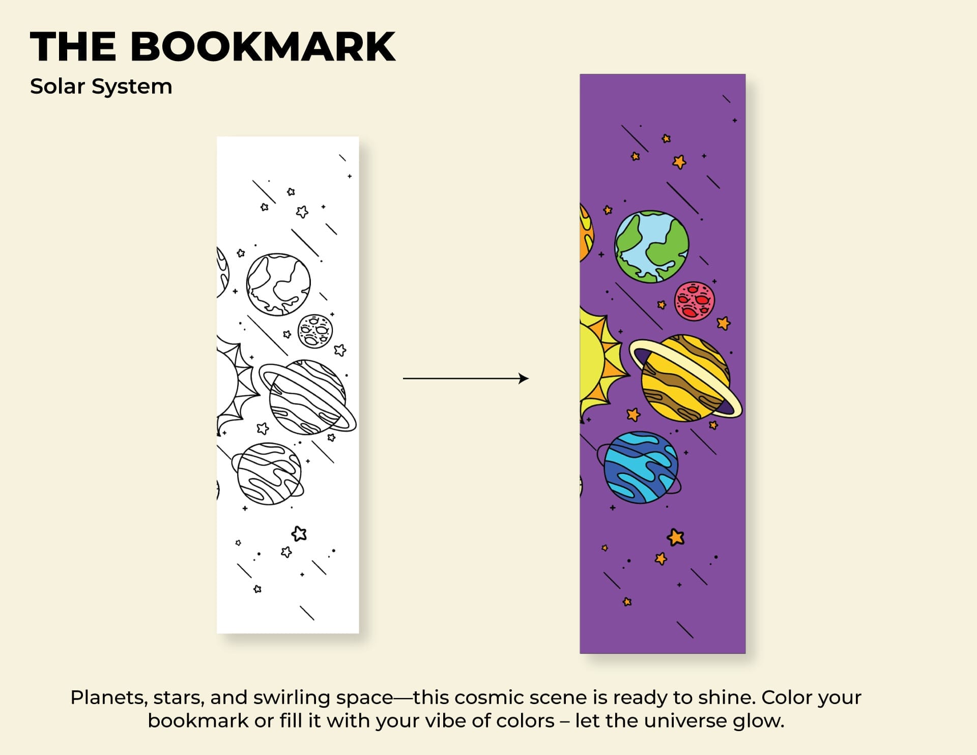 Solar System Bookmark Template