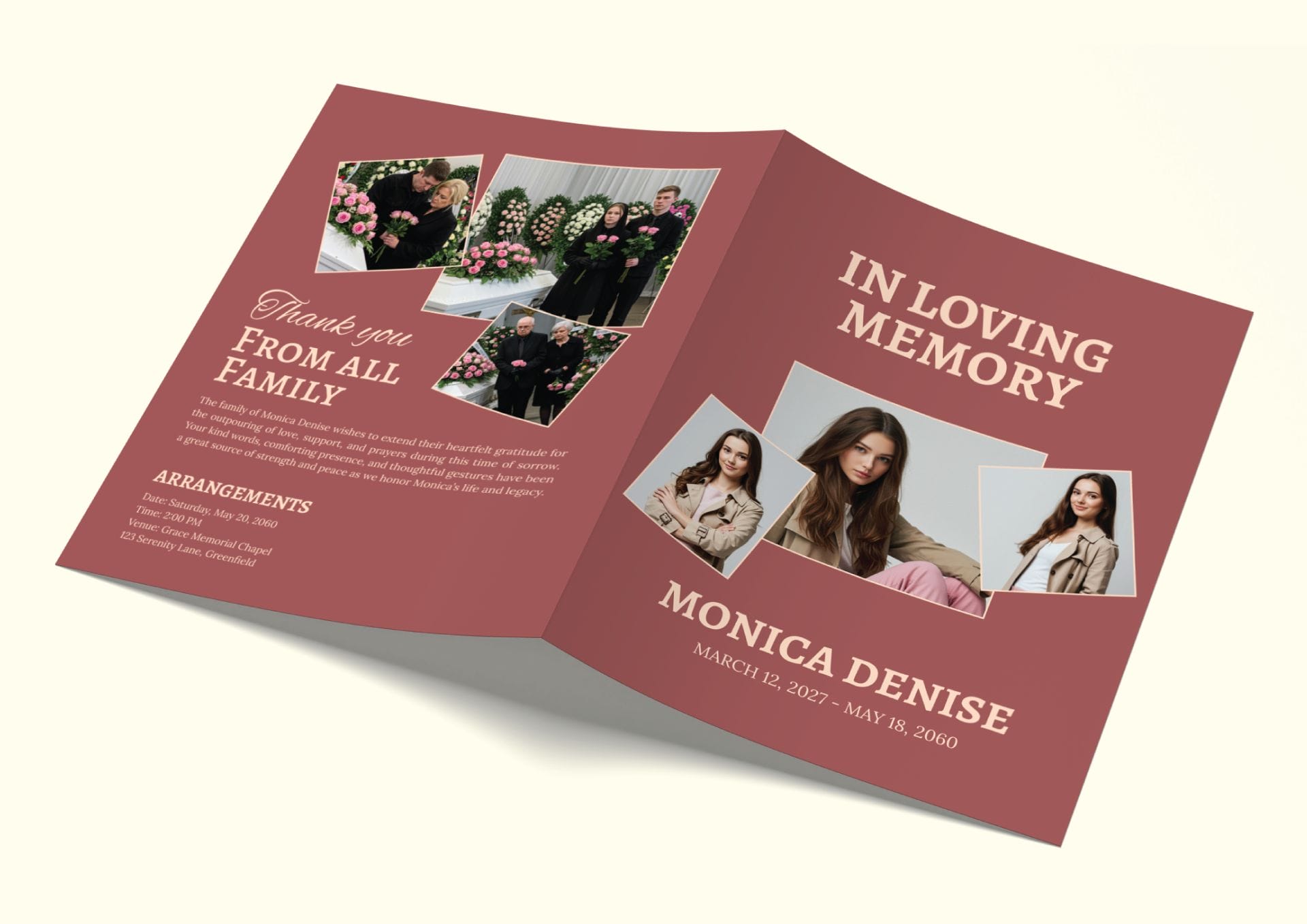 Loving Memory Funeral Program Template